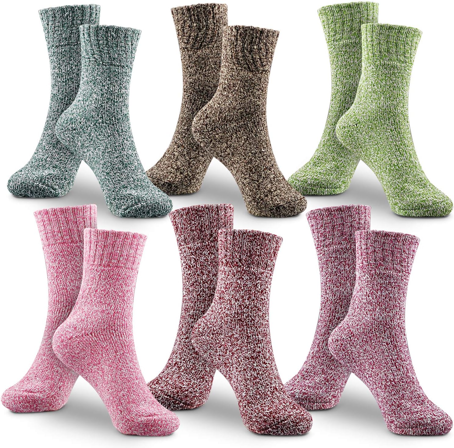 WOSTOO Women Socks Warm Winter Socks Ladies’ Cotton Socks Thick Socks ...