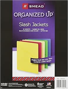 Smead Slash Pocket Folders, Jacket, 11 Point Stock, Letter Size, Blue ...