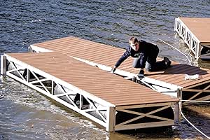 Amazon.com : Rolling Barge Aluminum Floating Dock Kit 4'x12' : Sports ...