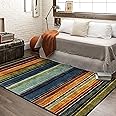 Amazon.com: Mohawk Home Rainbow Stripe 5' x 8' Area Rug - Multicolor ...