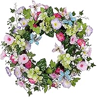 Amazon.com: Valery Madelyn 24 Inch Spring Summer Wreaths for Front Door ...