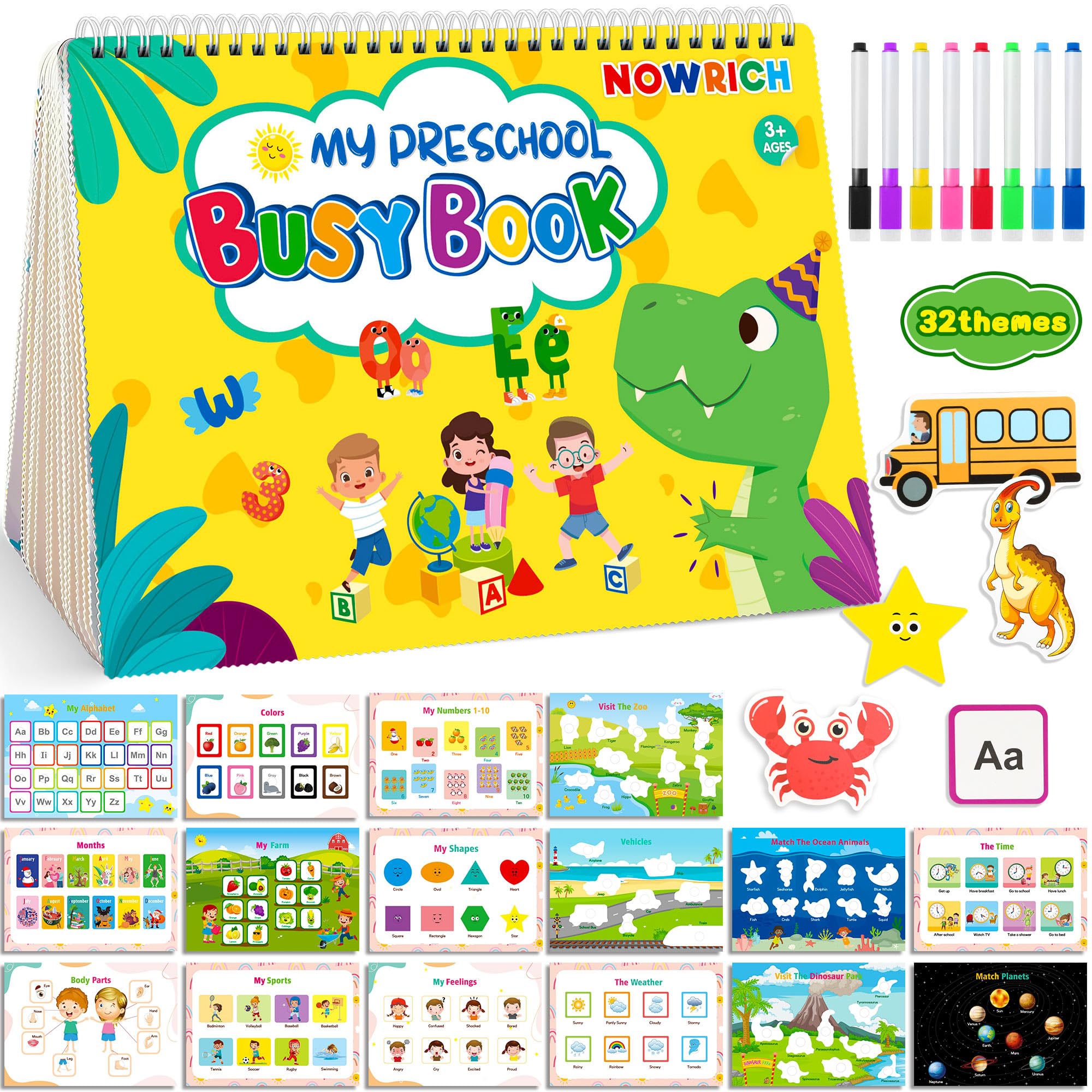 My Preschool Busy Book for Toddler 1-3 3-5, Preschool Learning ...