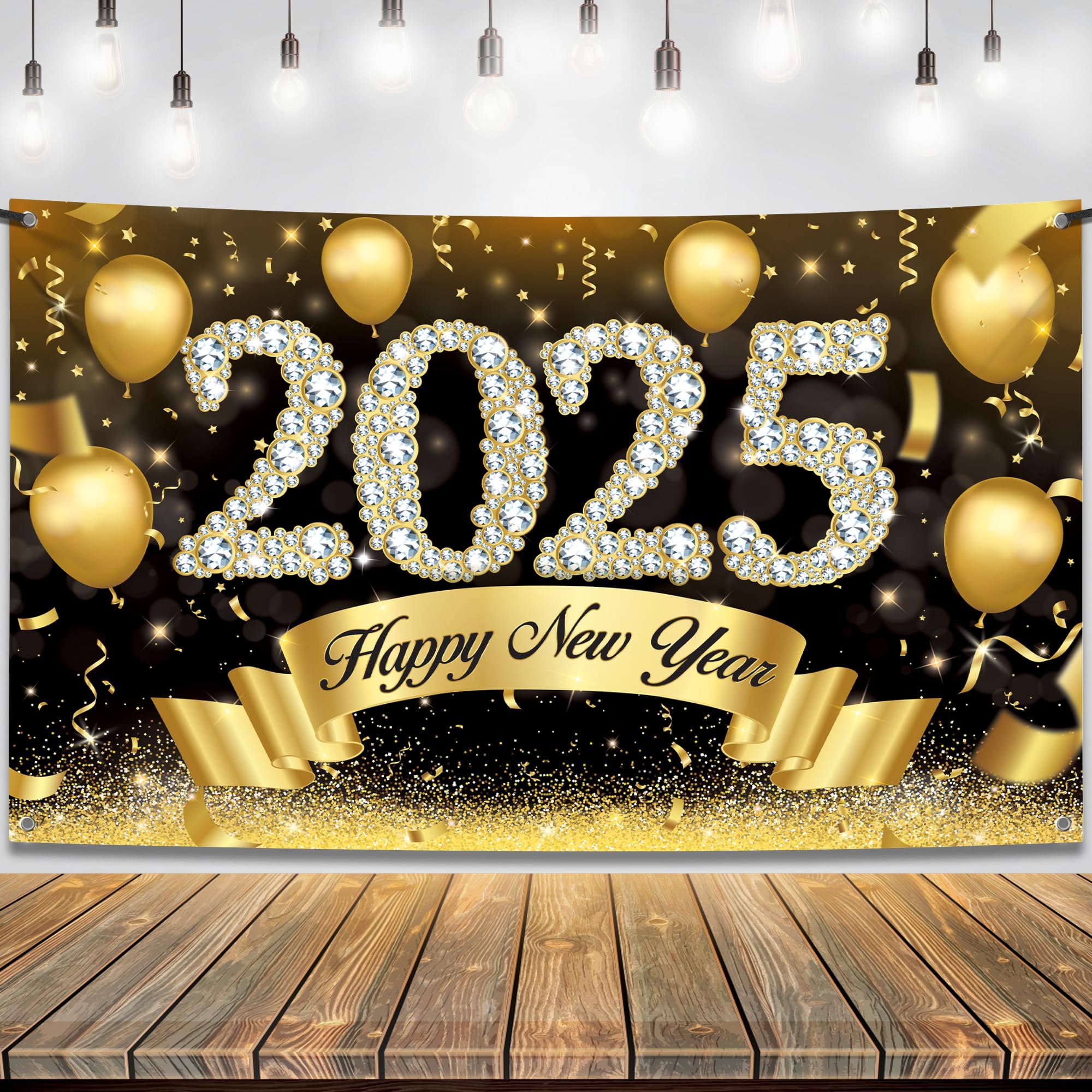 KatchOn, XtraLarge Happy New Years Banner 2025 - New Years Backdrop ...