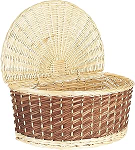 Amazon.com: Household Essentials Halfmoon Shallow Wicker Basket with ...