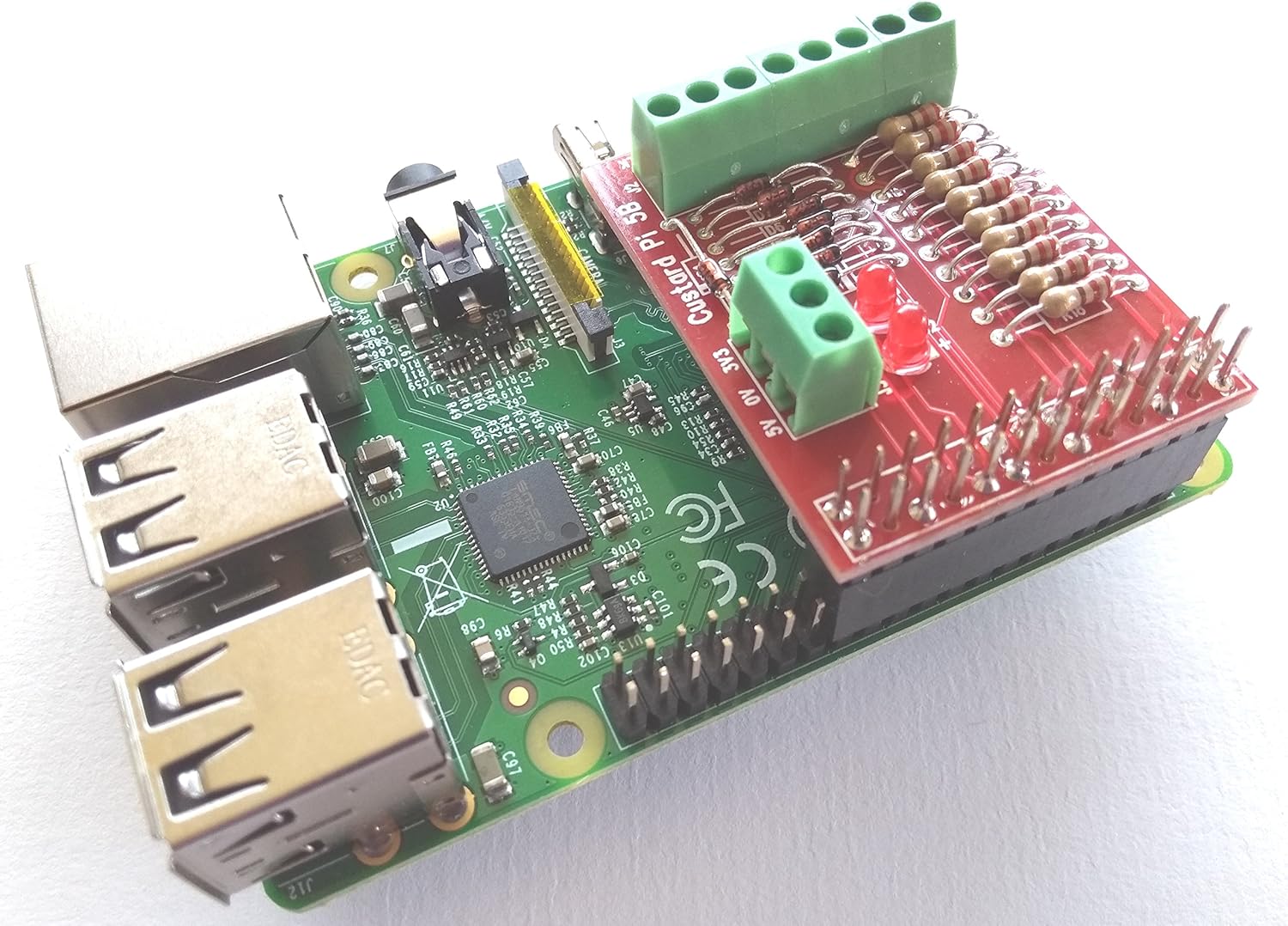 Custard Pi 5A Ready-Built Breakout Board with Protection for 8 Digital ...