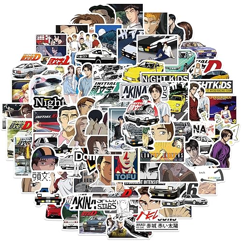 MUYINGZHUO 100PCs Initial D Stickers, Aesthetic Cute Cartoon Anime ...