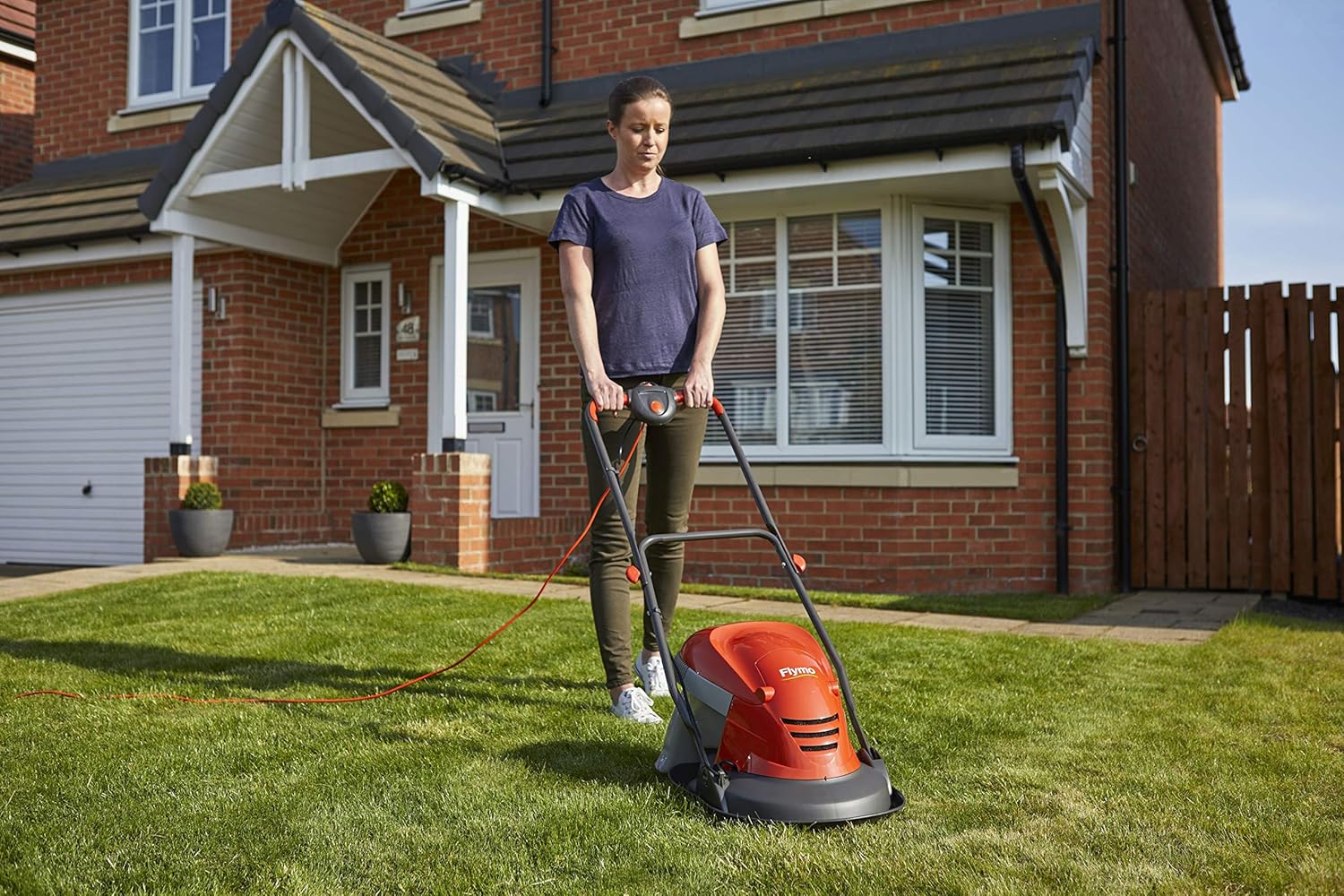 Flymo Hover Vac 260 Electric Hover Lawn Mower, 1400 W, 26 cm Cutting ...