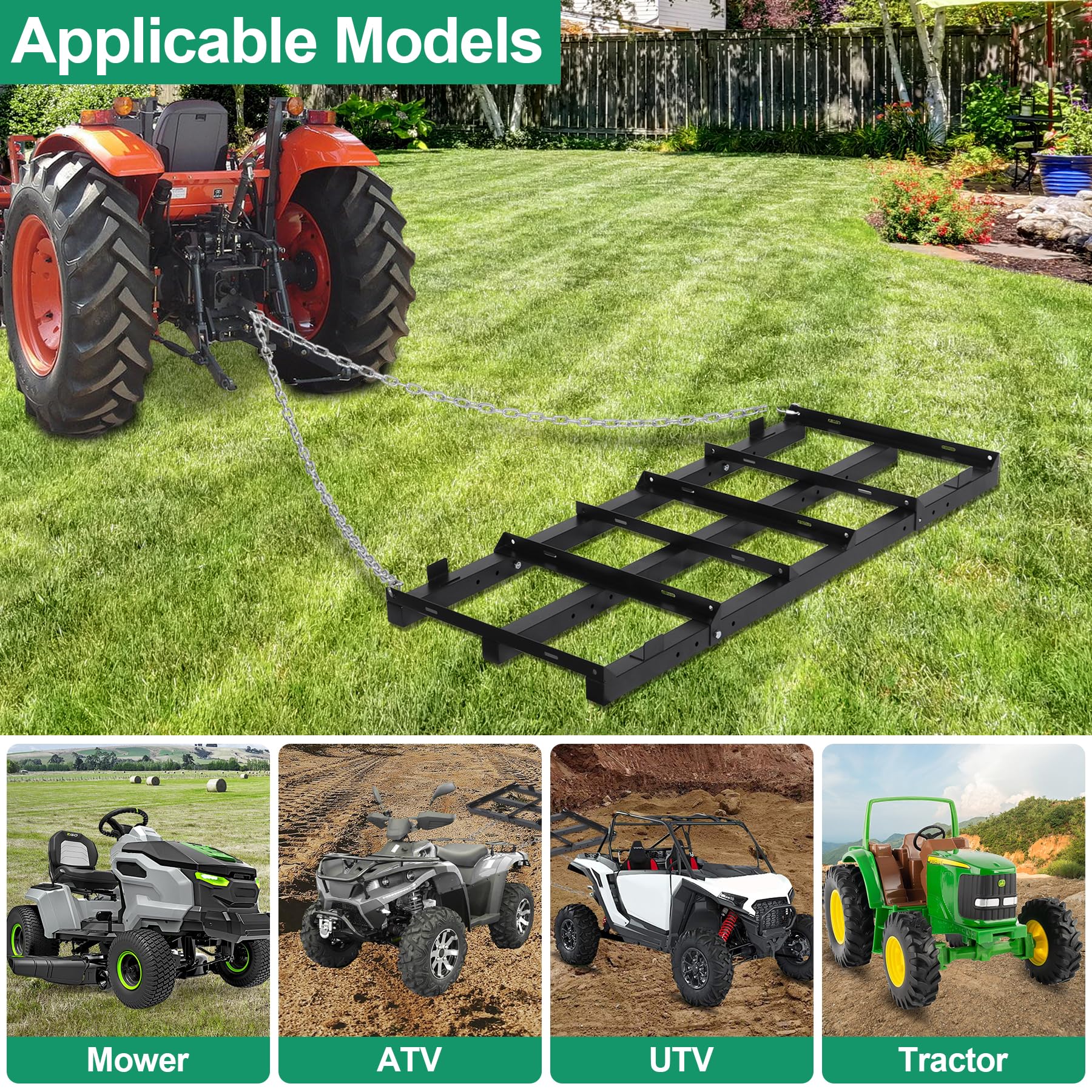 Mua Toriexon 4 FT Drag Harrow Driveway Grader, Heavy Duty Power Rake ...