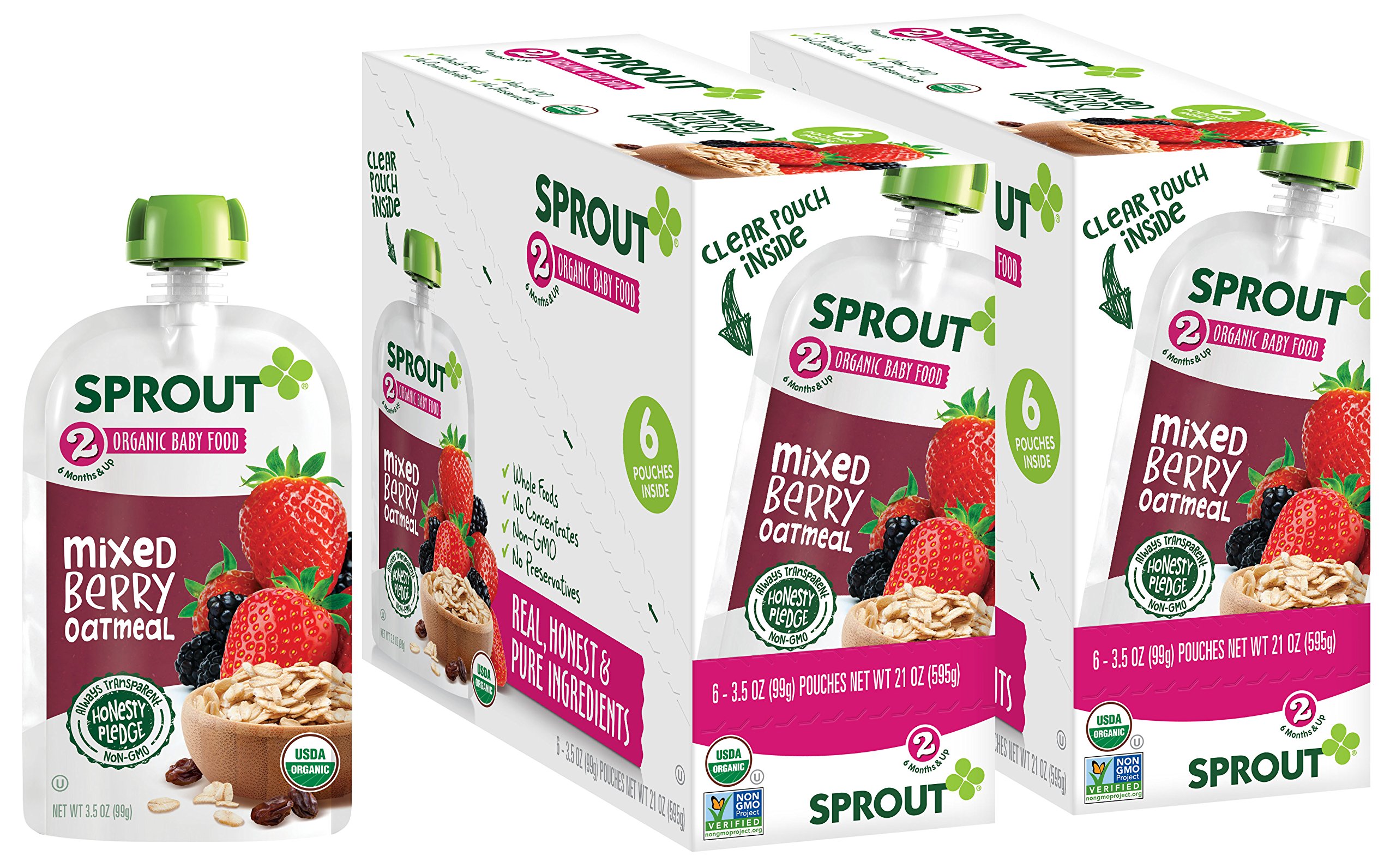 Sprout Organic Baby Food Pouches Stage 2 Sprout Baby Food, Blueberry ...