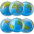 Amazon.com: Chalyna 6 Pieces Globe Beach Ball 16 Inch Blow Up World ...