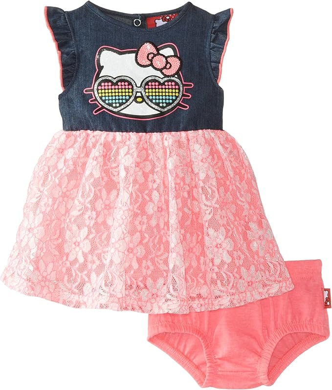 Amazon.com: Hello Kitty Baby Girls' Pink Lace Dress: Clothing