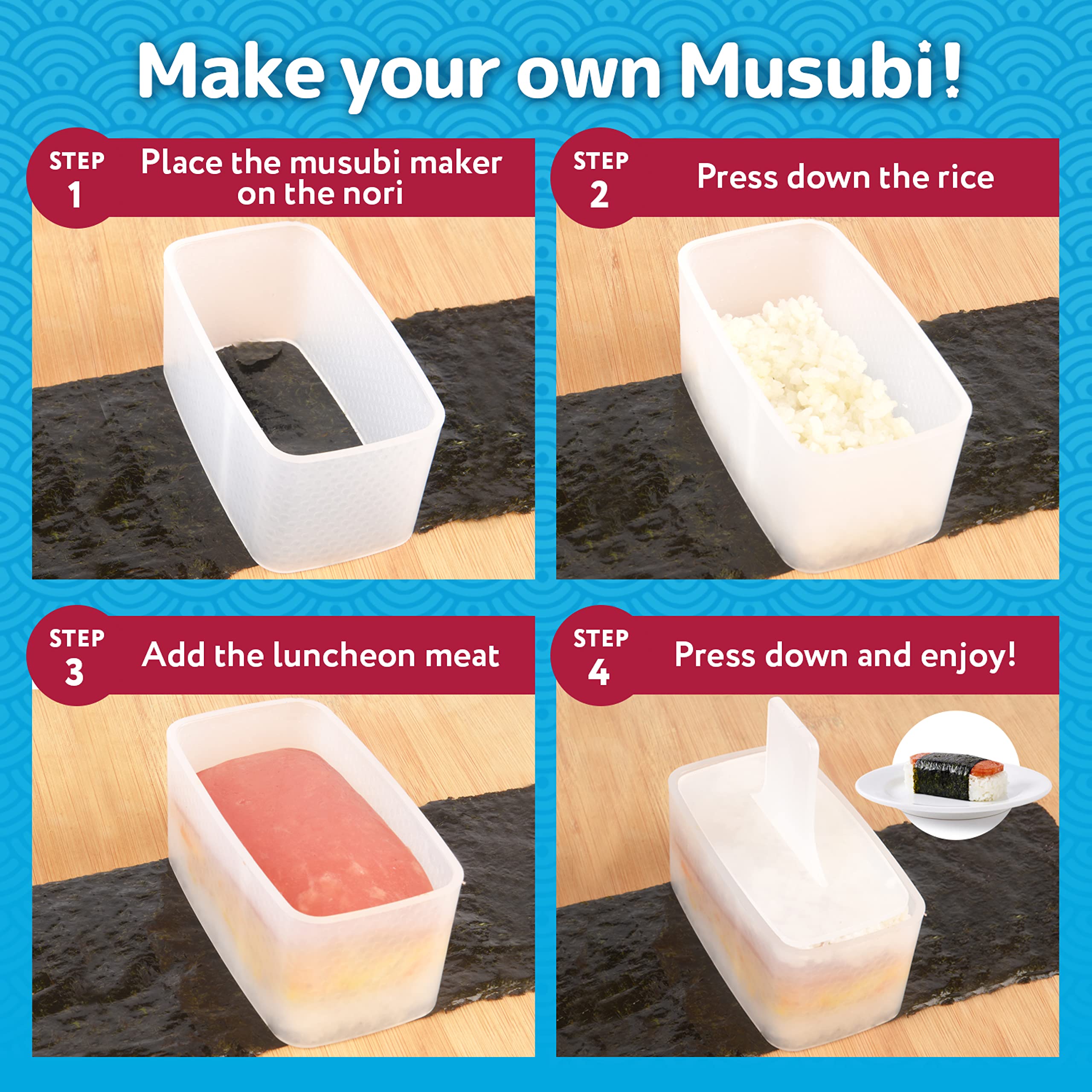 Musubi Maker Kit - 2 Pack - Non-Stick Sushi Press Mold For Handmade ...