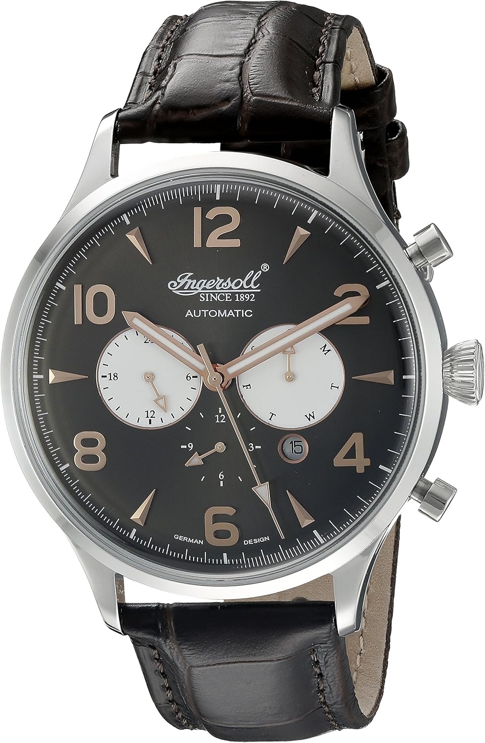 Ingersoll Men's Automatic Watch with Black Dial Analogue Display and ...