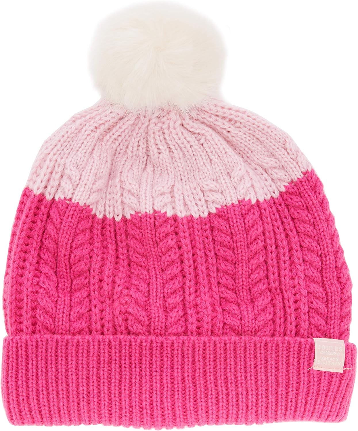 Joules Girl's Bobble Hat, Pink (Pink Pink), Large (Size:8-12): Amazon ...