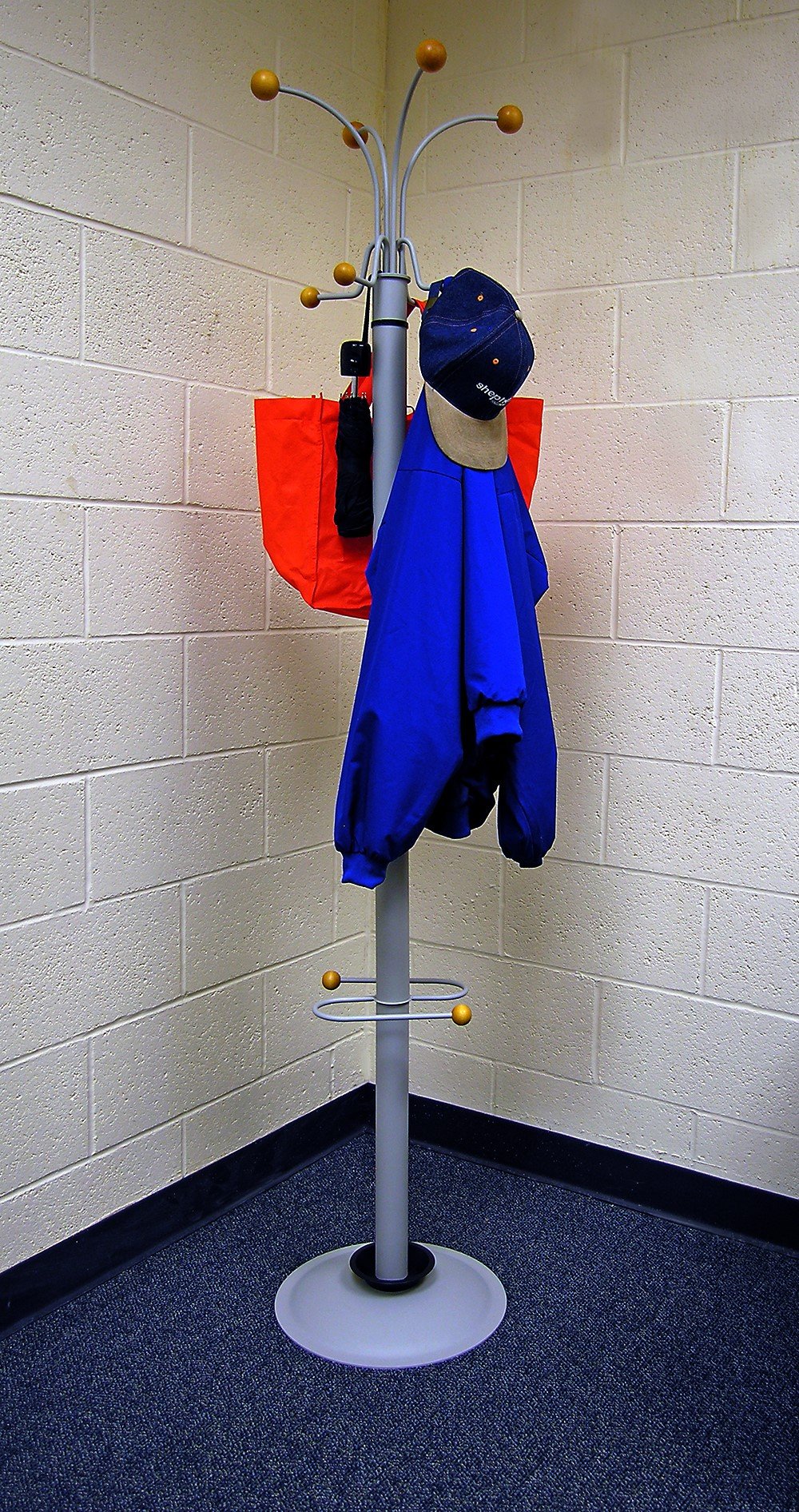 Contemporary Freestanding Rotating Hat and Coat Rack with Integrated ...