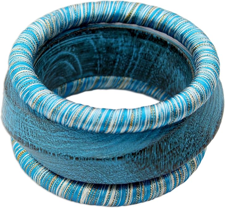 Amazon.com: NOVICA Wood Bangle Bracelet 'Sky Over Sikkim': Jewelry