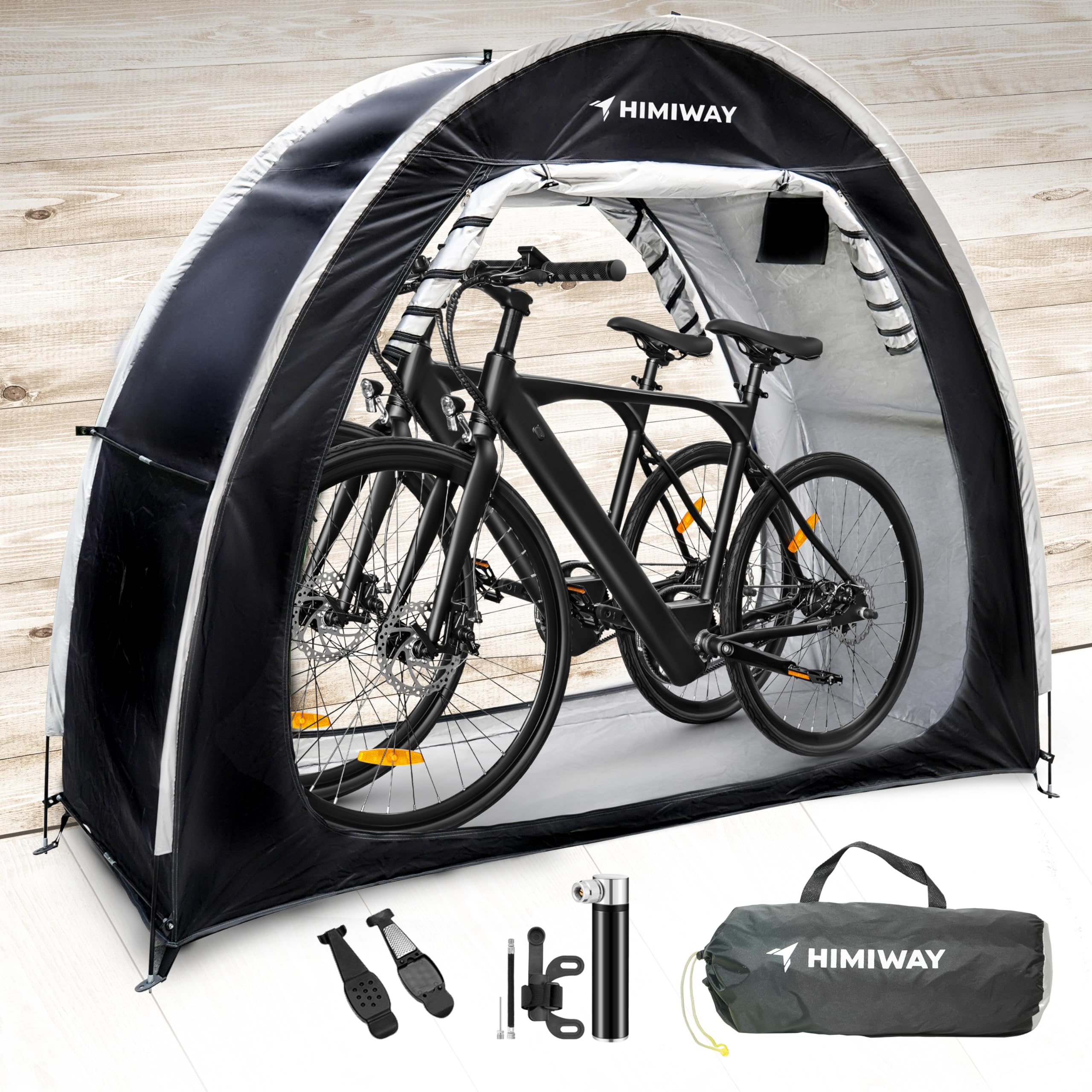 Himiway Bike Storage Shed Tent with Double Doors for 2 Bikes PU4000 ...