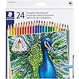 Staedtler Triangular Colored Pencils 24-Pack with Ergonomic Grip