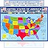 United States Map with State Flags Poster - Laminated 14x19.5 in ...
