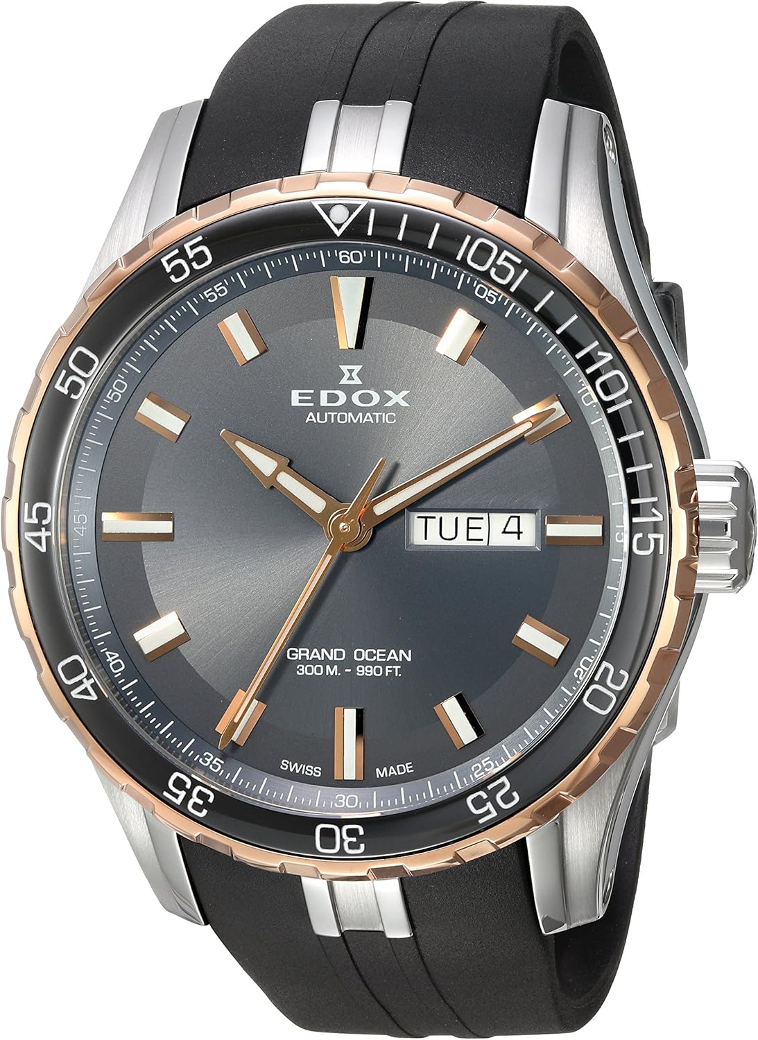 Edox Men's Analogue Swiss-Automatic Watch with Rubber Strap 88002 ...