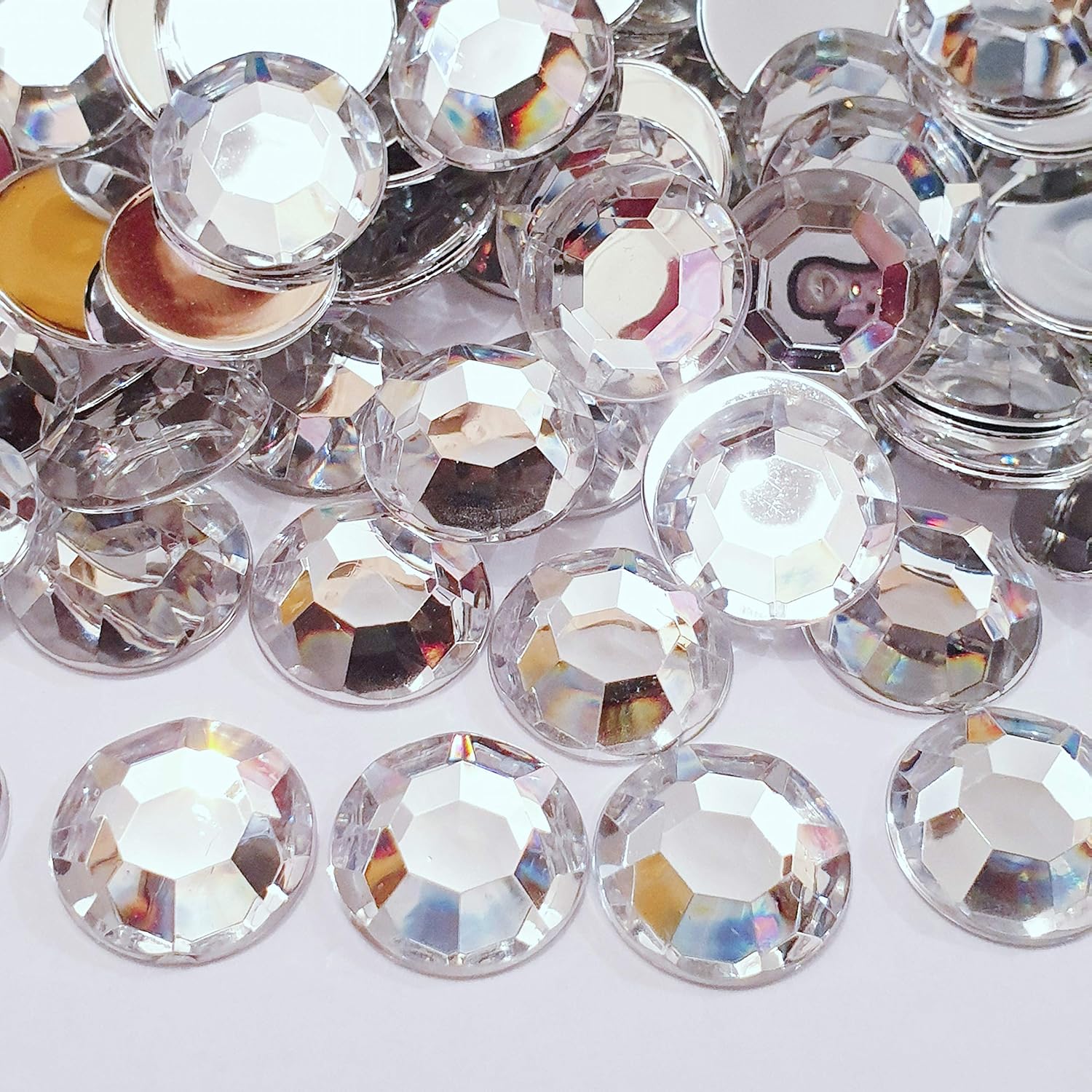 MajorCrafts® 50pcs 16mm Crystal Clear Flat Back Thick & Shiny High ...