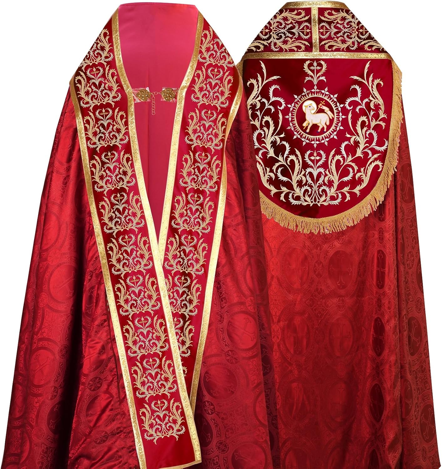 Roman Cope Vestments with stole & mass set (PSRC0020) (Red) at Amazon ...