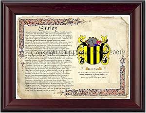 Amazon.com: Shirley Coat of Arms/ Family Crest on Fine Paper and Family ...