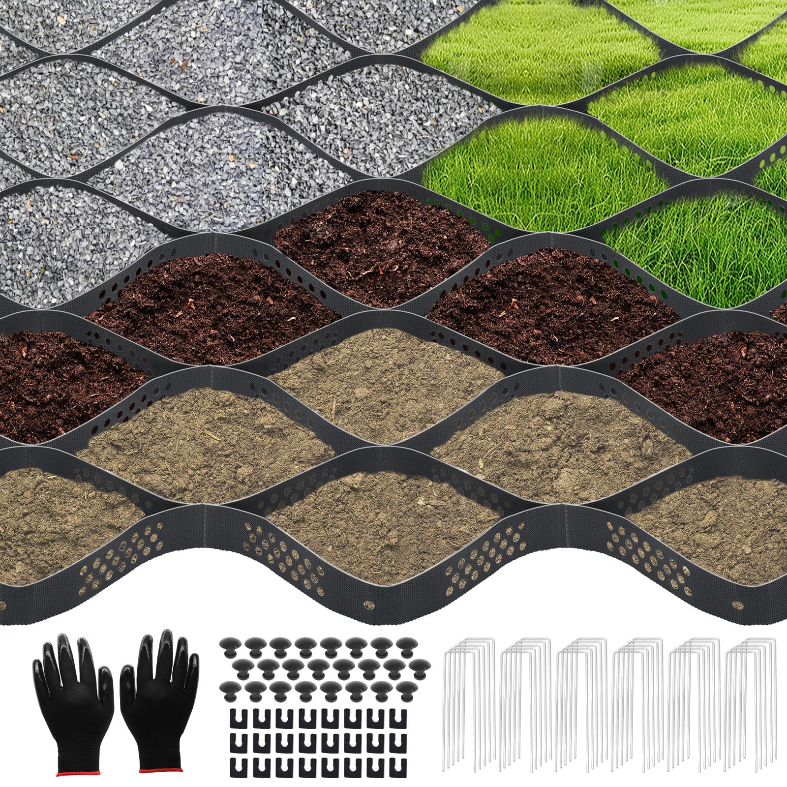 Gravel Grid 50ft X 4ft, 2" Thick Gravel Stabilizer Grid for Pavers Base ...