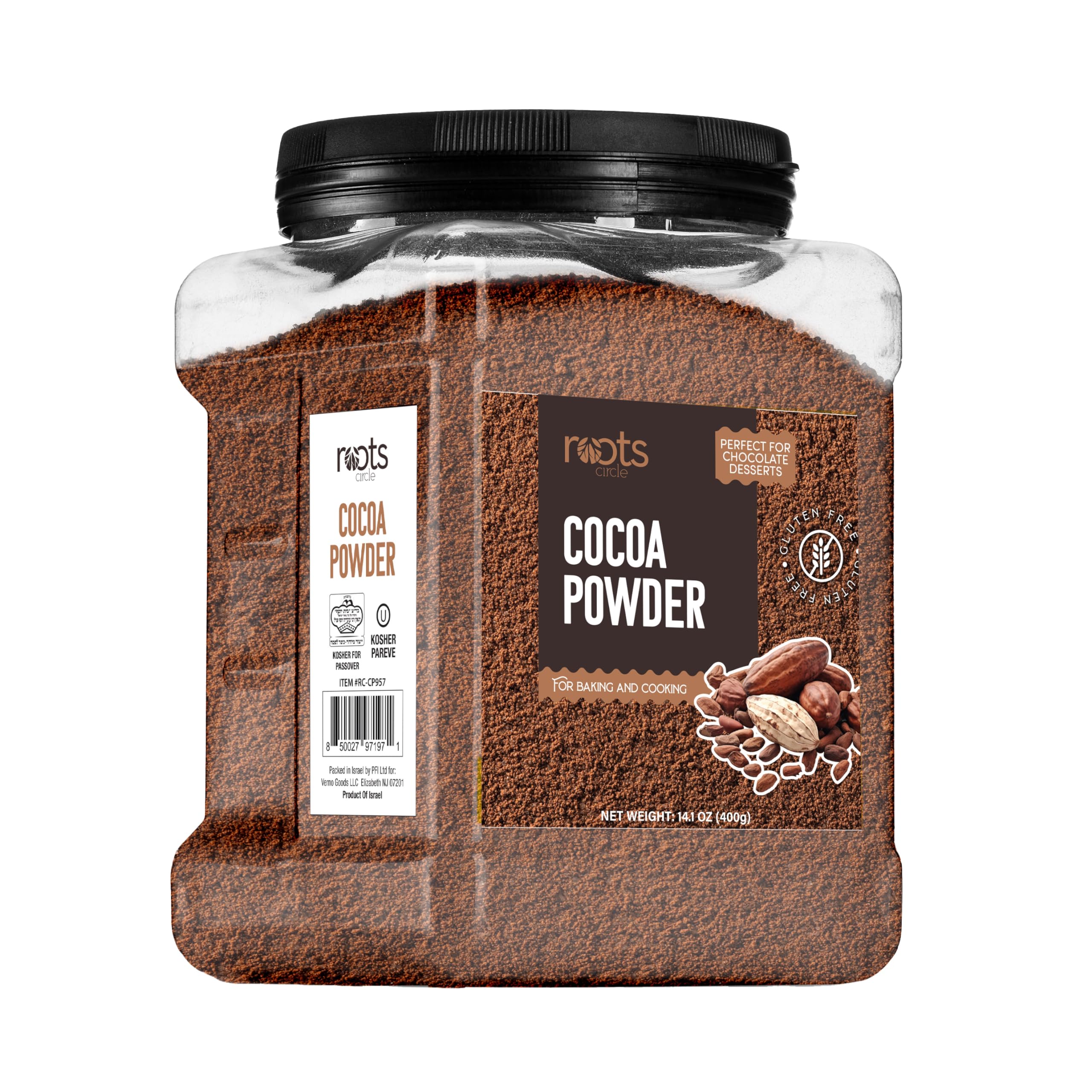 Roots Circle Unsweetened Cocoa Powder | Rich Dark Chocolate Flavor ...