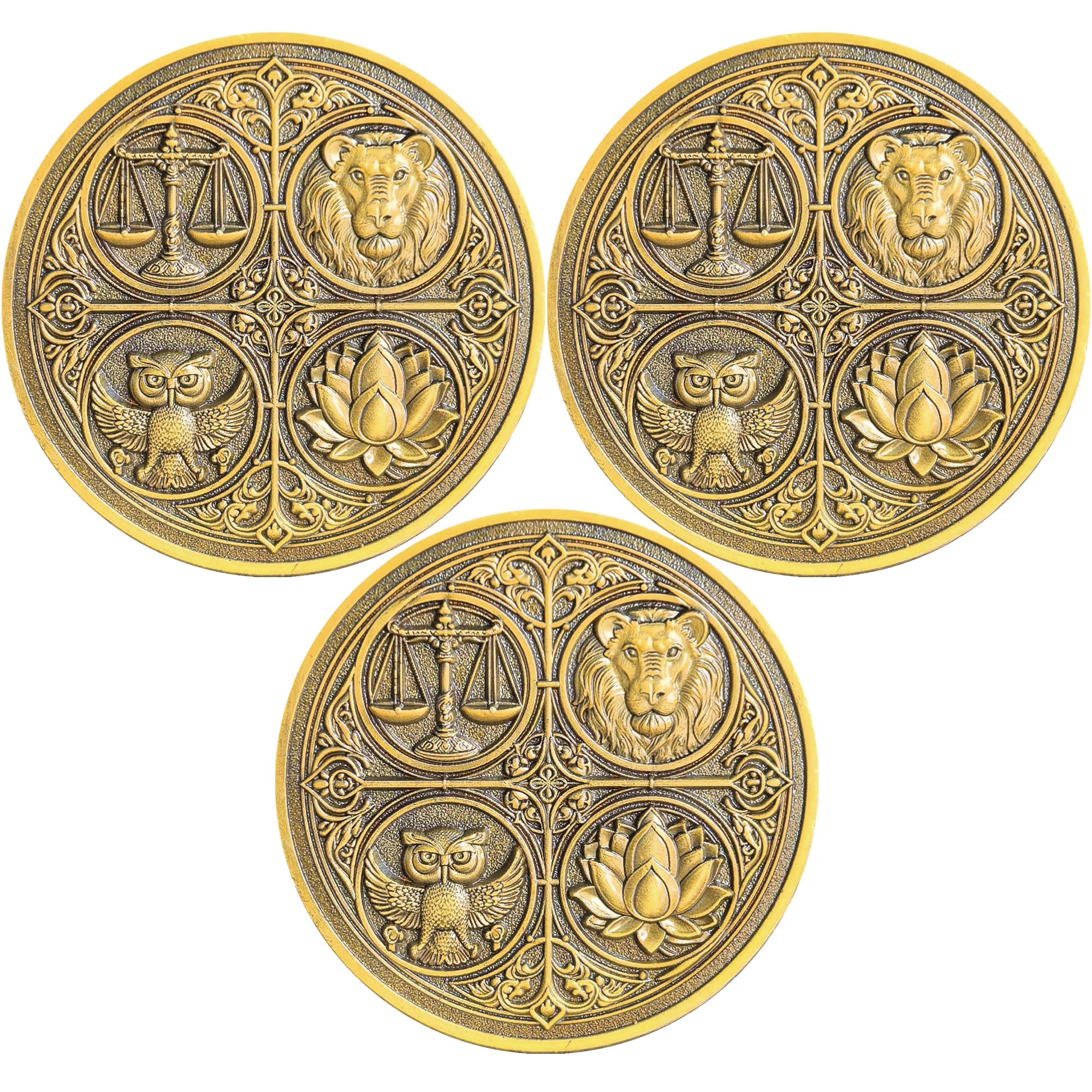 The Cardinal Virtues Stoic Coin with Symbols of Justice, Courage ...