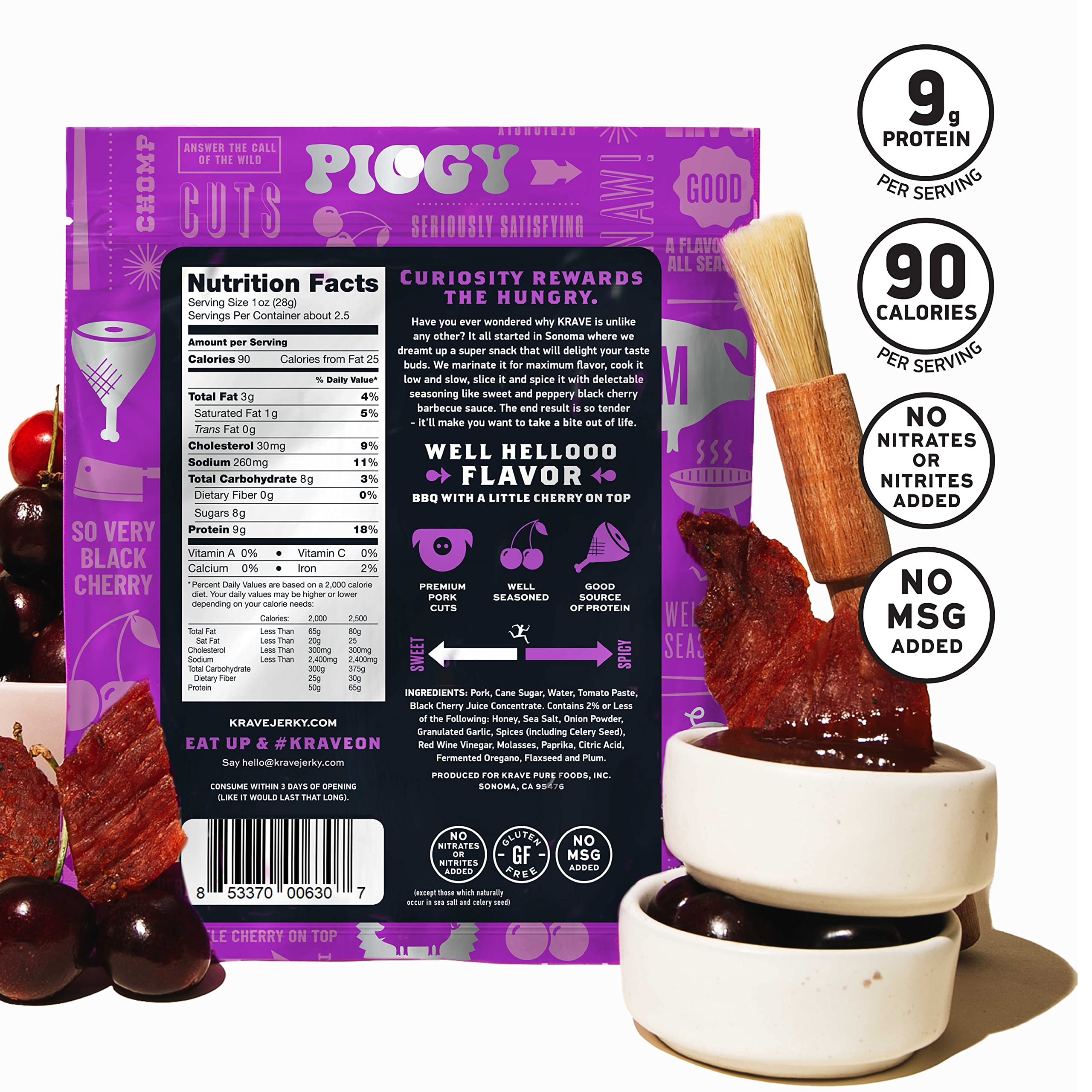 Mua KRAVE All Natural Pork Jerky, Black Cherry BBQ - Protein Packed ...