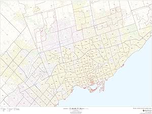 Toronto, Ontario Postal Code Forward Sortation Areas - 48" x 36" Paper ...
