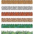 Amazon.com: BeYumi 80Pcs Animal Print Bulletin Board Borders Africa ...