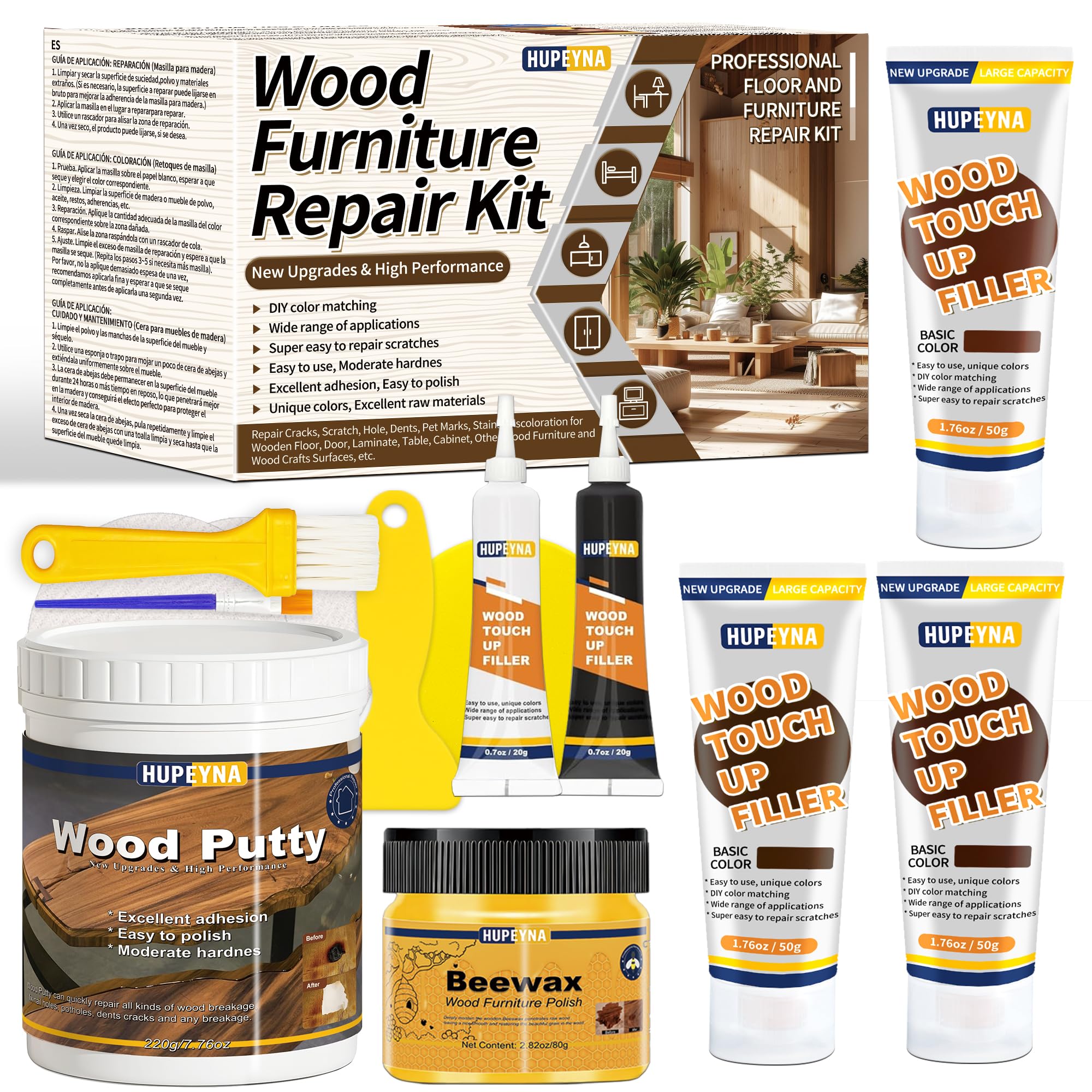 Wood Repair Kit, Wood Furniture Repair Kit, Wood Filler, Wood Putty and ...