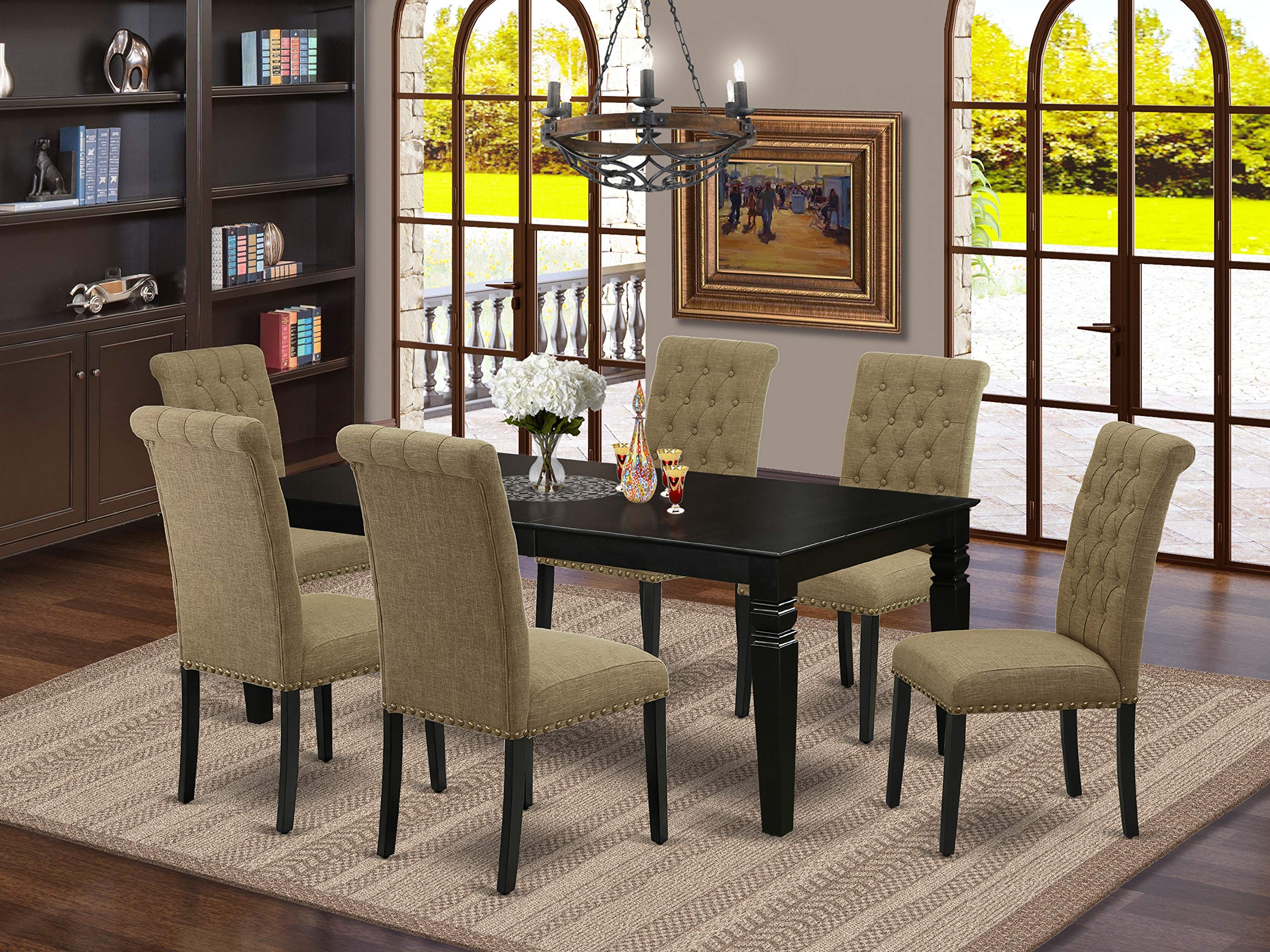Buy 7Pc Dinette Set Includes a Rectangular Kitchen Table with Butterfly ...
