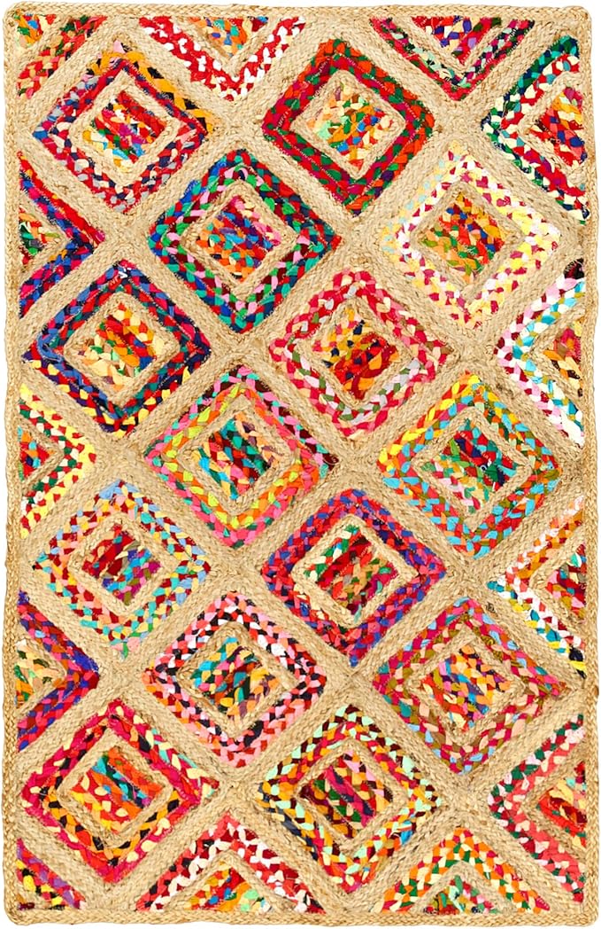Aakriti Gallery Fair Trade Colorful Rectangular Quad design Handmade ...