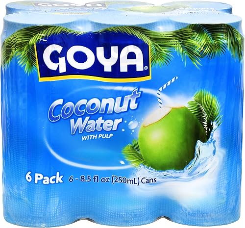 Goya Foods Coconut Water with Real Coconut Pieces, 6 Pack - 50.4 Ounce ...