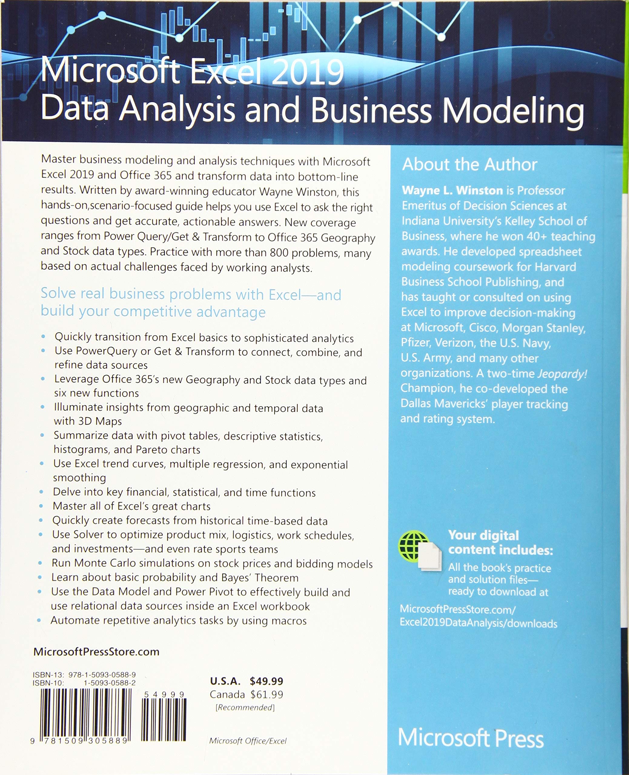 Microsoft Excel 2019 Data Analysis And Business Modeling Business Skills 