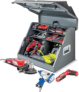Powerbuilt 26 In. Portable Slant Front Power Tool Locker Toolbox with ...