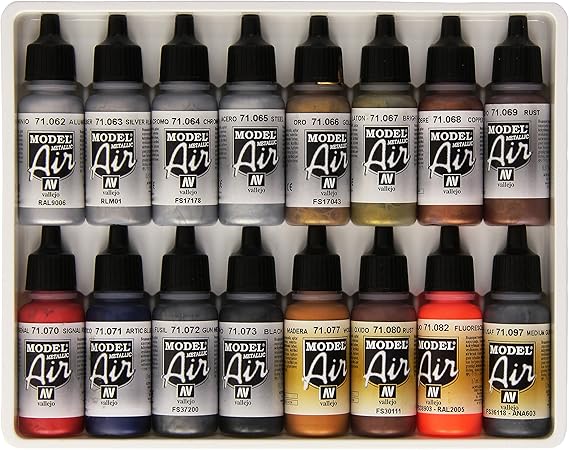 Vallejo Metallic Set Model Air Paint, 17ml, 16-Pack, Paints - Amazon Canada