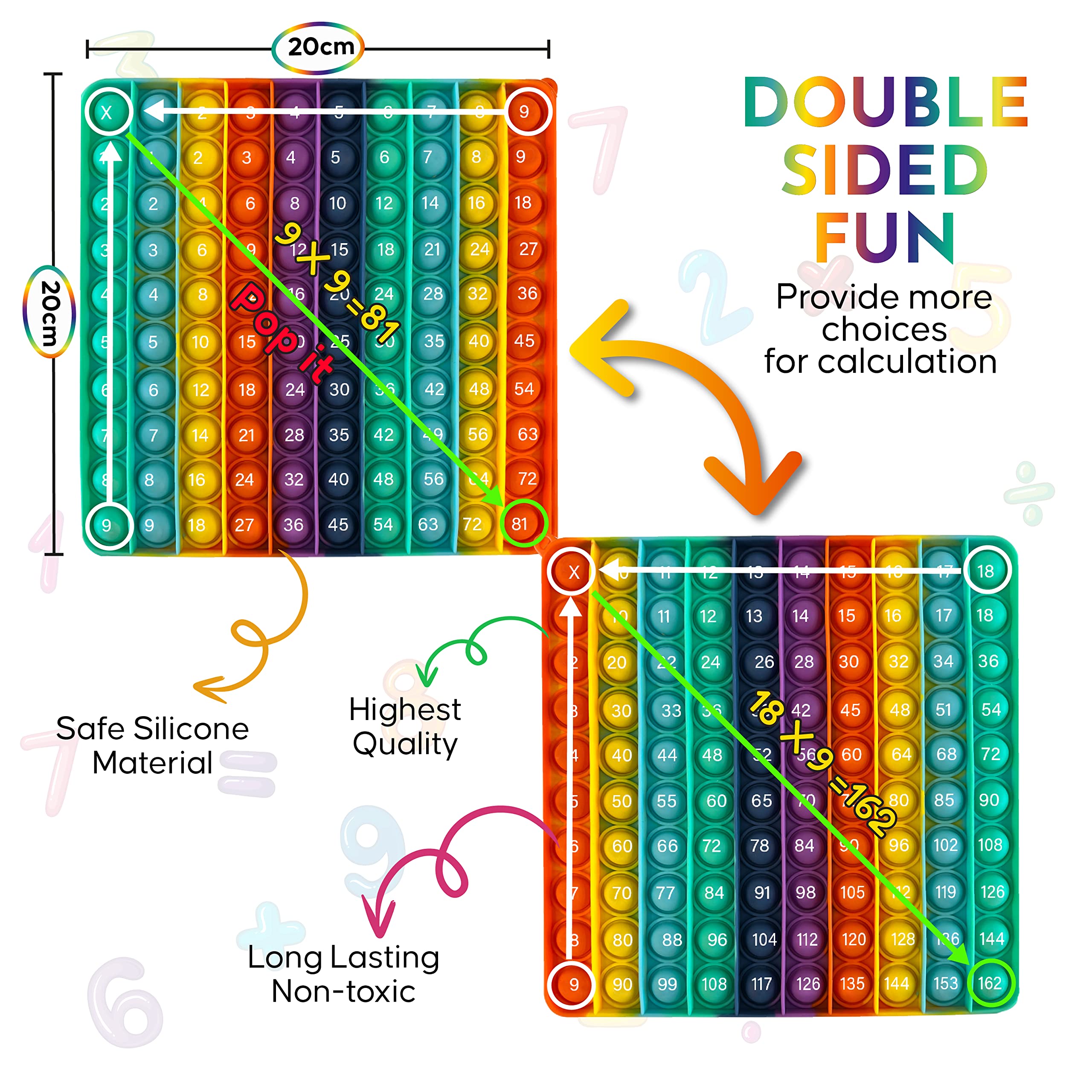 Mua Counting Numbers Chart Pop It Double Sided Learning Math Game ...