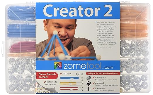 ZOME Tool 49027 - Construction Toy, Creator 2 - 492 Pieces: Zometool ...