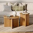 Amazon.com: Stead Round Fluted Nesting Coffee Table - 2 Piece Coffee ...
