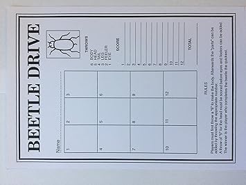 Beetle Drive Game Cards, Traditional Family Fun Cards - Pack of 50 ...