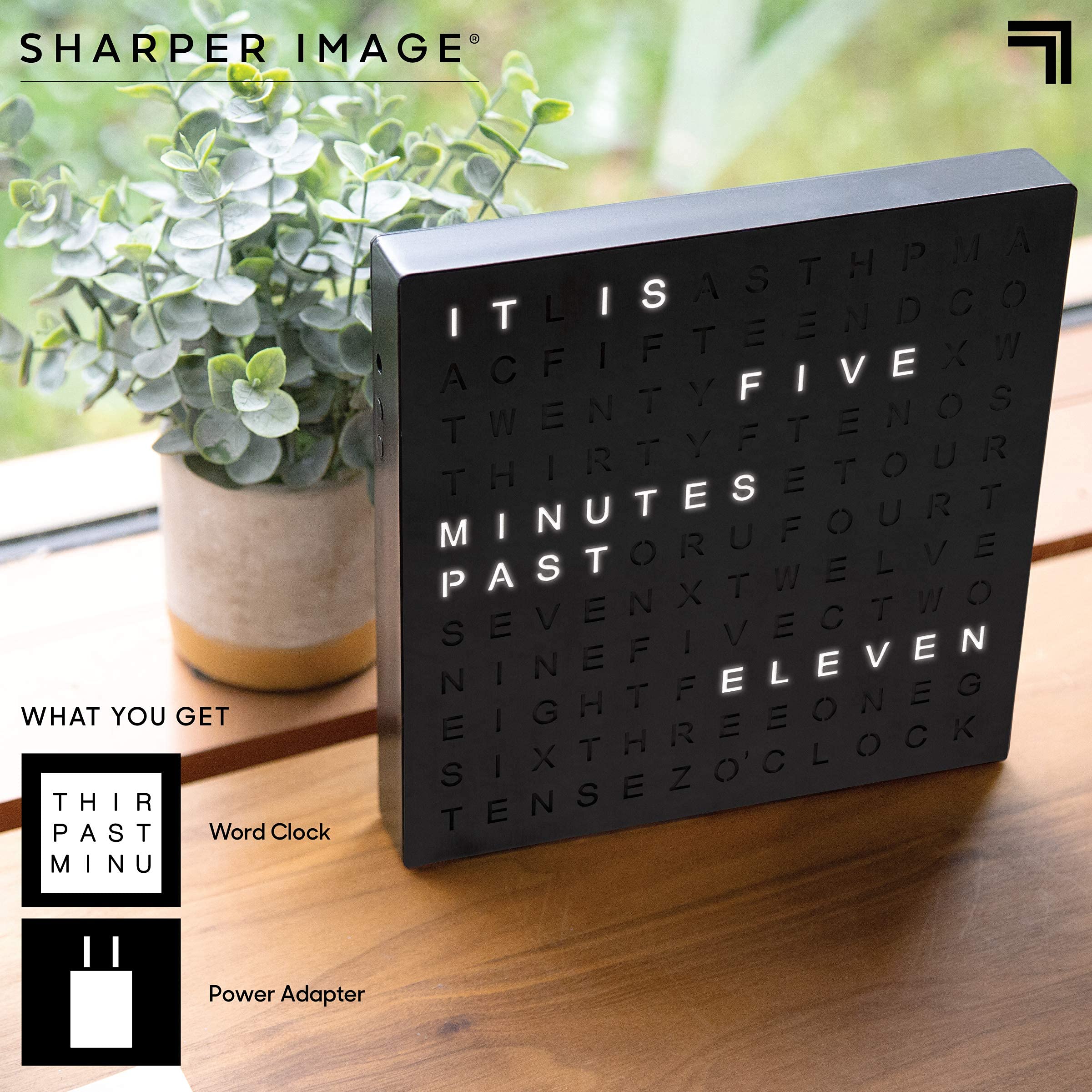 Mua Sharper Image® LED Light-Up Word Clock, 7.75" Modern Design ...