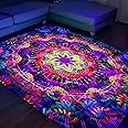 Amazon.com: SEBKQ Trippy Mandala Area Rug Black Light,Large UV Reactive ...