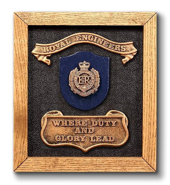 Royal Engineers (Sappers) - solid oak framed RE Plaque with official ...
