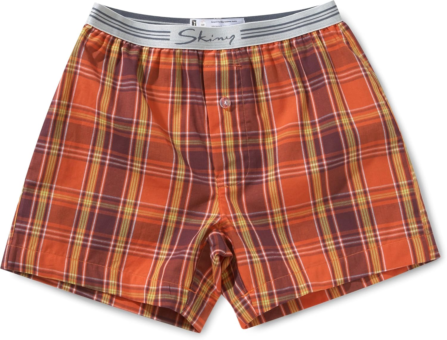 Skiny - Caleçon - Garçon - Multicolore (Orange Check 2847) - FR : 14-15 ...