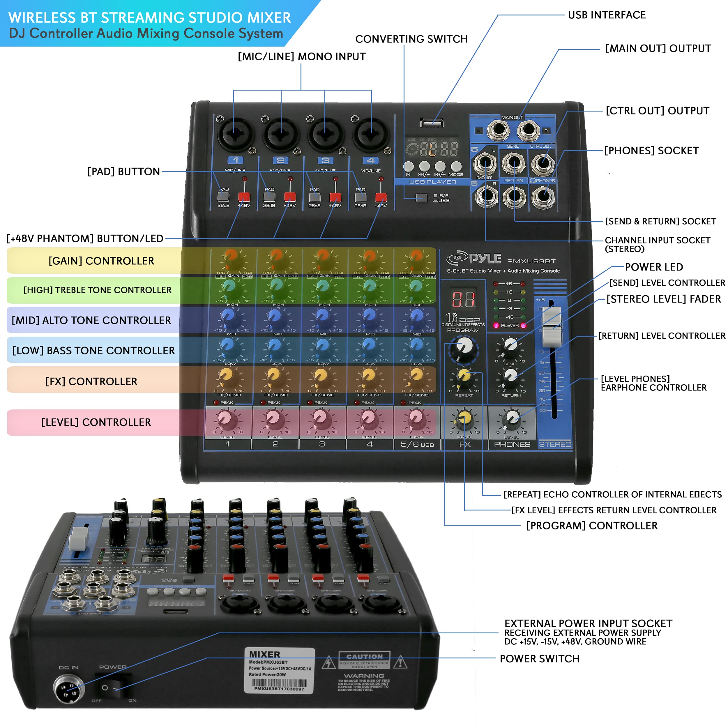 Mua Professional Audio Mixer Sound Board Console - Desk System ...
