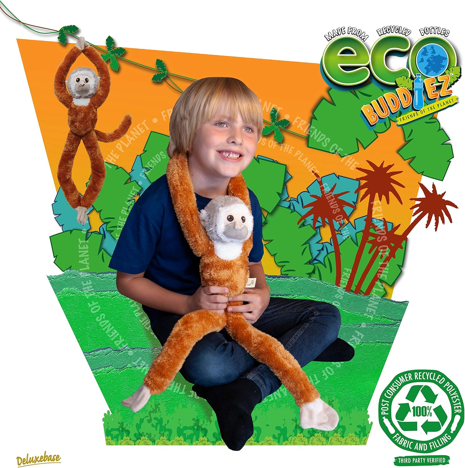 EcoBuddiez Tree Huggers, Orangutan Hanging Soft Toy (72cm) – Soft and ...
